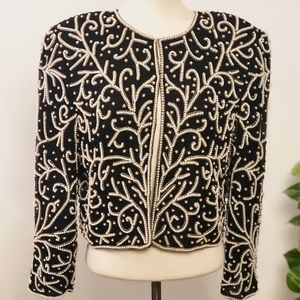 Scala Jackets & Coats | Amazing Vintage Flawless Silk Beaded Jacket ...